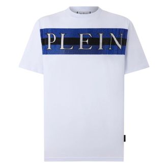 Philipp Plein Homme, Tops, Blanc, Taille: S T-Chemises