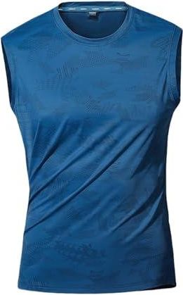 Generic DENGJIAMY D&eacute;bardeurs de sport pour homme - T-shirt d&eacute;t&eacute; - Grande taille - Uni - Musculation musculaire - Sans manches, bleu, 7XL