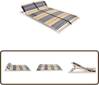 vidaXL Lattenrost mit 42 Latten 7 Zonen 100x200 cm - Lattenrost - Holzrahmen - Birkenholz - Buchenholz - Lattenrost 100x200
