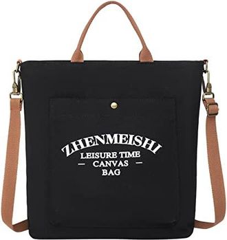 Generic Sac fourre-tout pour femme en toile - Sac à bandoulière - Petit sac à main - Sac à bandoulière, Noir, Taille unique