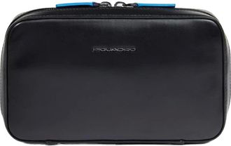 Piquadro unisex, Sacs, Noir, Taille: ONE Size Sac rangement c&acirc;ble en cuir avec poche pour souris