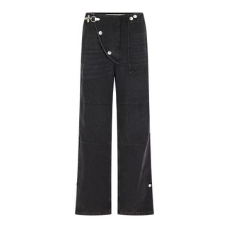 Marni Jean Large Jambe en Coton - Femme - Jeans - Noir - Taille: 34 FR