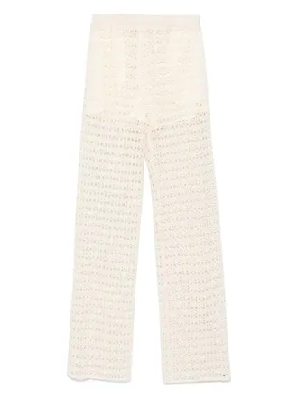 Alysi Macram&eacute;-Hose mit hohem Bund - Nude