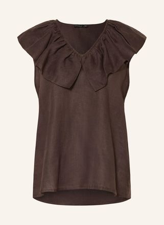 van Laack Van Laack Blusentop Vl-Bintou-Sv Aus Leinen Mit Volants braun