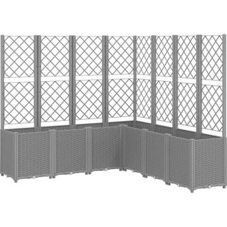 vidaXL Vidaxl - Jardini&egrave;re avec treillis gris clair 160x160x140 cm pp