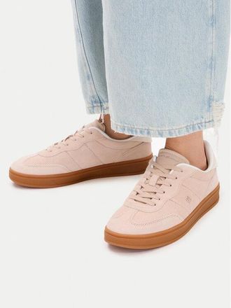 Tommy Hilfiger Sneakers Th Monogram Plaque Suede Trainers FW0FW09180 Rosa