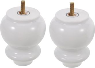 Angoily 2 Stück Massivholz Sofa Beine Weiß Ersatzmöbelfüße für Couch Bett Schrank und Couchtisch Stabile Tragfähige Holzfüße für Wohnzimmermöbel Vielseitig Ei