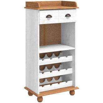 vidaXL Vidaxl - Weinschrank Weiß 57 x 37 x 114 cm Massivholz Kiefer