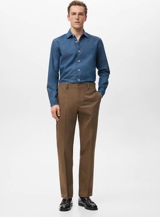 Mango Chemise en jean 100 % coton bleu moyen - Homme - XXL - MANGO MAN