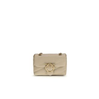 Pinko Pinko, Femme, Sacs, Beige, Taille: ONE Size Bos Taurus Shoulder Bag