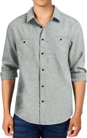 Generic Chemise noire pour homme, chemise pour homme adulte, col rabattable, chemise boutonn&eacute;e pour homme, haut noir &agrave; manches longues, haut professionnel for