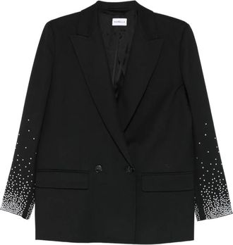 Marella blazer croisé à ornements sur les manches - Noir