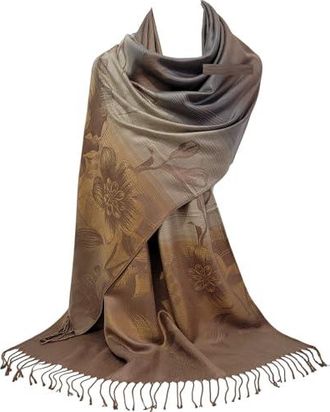 GFM &Eacute;charpe ch&acirc;le style pashmina &agrave; motif paisley floral (FRL1), L