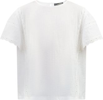 Dreimaster Dreimaster Blusenshirt mit Spitze M&auml;dchen Weiss