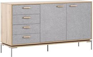Schildmeyer Looks by Wolfgang Joop Sideboard, Eiche Landhaus mit Feel Grey, Holzwerkstoff, 154.6 x 45 x 85.7 cm, 701730