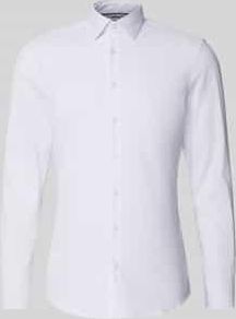 Jake*s Super Slim Fit Business-Hemd mit Knopfleiste