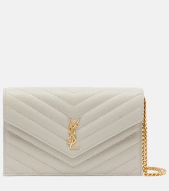 Saint Laurent Portefeuille &agrave; cha&icirc;ne Cassandre Envelope en cuir