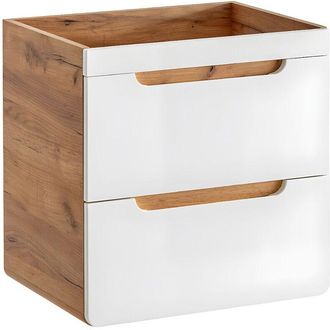 Vente-Unique Vente-unique - Meuble sous vasque suspendu coloris naturel et blanc - 60 cm - aruba