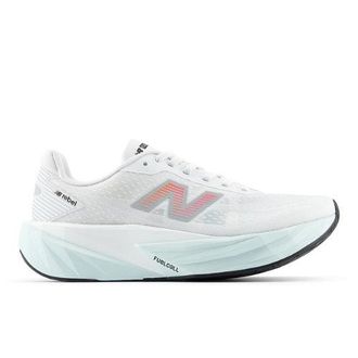 New Balance Damen FuelCell Rebel v5 in Wei&szlig;/Rosa/Blau, Synthetik, Gr&ouml;&szlig;e 36.5
