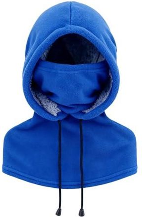 Generic Couvre-visage de vélo - Bonnet chaud coupe-vent avec cordon de serrage - Bonnet thermique épais avec capuche - Pour hommes - Pour lextérieur, le cycli