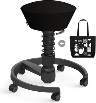 Aeris Swopper Air mit Baumwolltasche, Ergonomischer Hocker, Bürohocker höhenverstellbar, Vielseitiger Sitzhocker für einen gesunden Rücken, Bürostuhl mit Ro