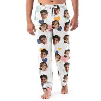 Generic Pantalon de pyjama personnalis&eacute; pour homme et femme avec cordon de serrage et poche, cadeaux personnalis&eacute;s pour amoureux, papa, maman, famille, 7-verm