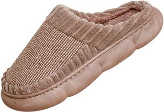 Generic Pantoufles chaudes pour homme et femme - En coton doux - L&eacute;g&egrave;res - Doubl&eacute;es - En coton - Doubl&eacute;es - Pour lint&eacute;rieur et lext&eacute;rieur, caf&eacute;, 47 EU