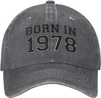 Generic Chaleur dHiver, Coton Vintage personnalisé Né en 1978 Cadeau dAnniversaire Casquette de Baseball Extérieur Hommes Femmes Réglable Papa Chapeau Été