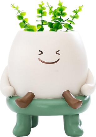 Generic Übertopf Mit Lächeln-Gesicht - Blumentopf Mit Lustigem Gesicht, Keramik-Sukkulenten-Übertopf | Niedlicher Dekorativer Blumentopf Für Die Inneneinricht