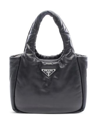 Prada 2013-2025 wattierte Soft Handtasche aus Nappaleder - Schwarz