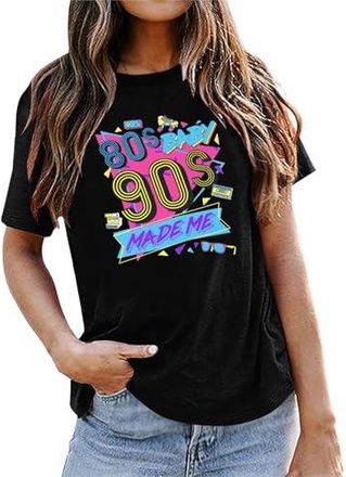 Generic T-shirt pour bébé des années 80 et années 90 - Style batik vintage des années 90 - Décontracté - Rétro des années 80 - Noir - Halloween, Noir, L