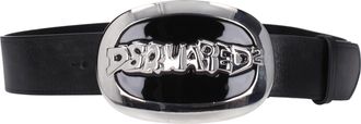Dsquared2 Femmes Ceinture Cuir Noir/Argent