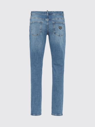 Philipp Plein Jean skinny en denim de coton d&eacute;lav&eacute; coupe slim avec logo m&eacute;tallique