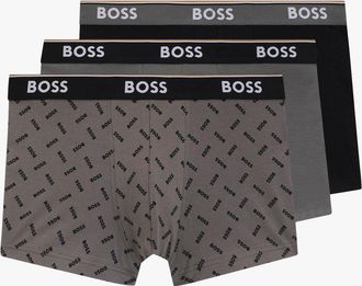 HUGO BOSS Lot de 3 boxers en coton m&eacute;lang&eacute;