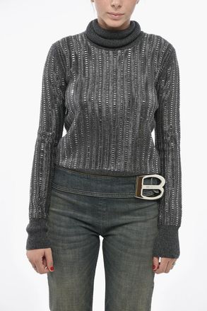 Ermanno Scervino Rollkragenpullover Aus Wollmischung Mit Metall- Und Strassdetails Ermanno Scervino