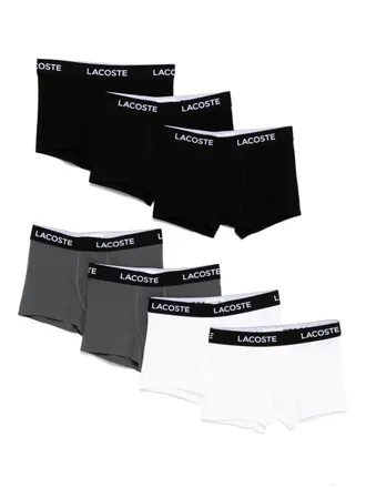 Lacoste lot de 7 boxers &agrave; taille &agrave; logo - Noir