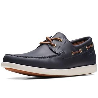 Clarks Homme Ferius Coast Chaussure Bateau, Bleu fonc&eacute; Lea, 47 EU