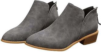 Generic ESSUE Bottines Femme Cuir Mode Antid&eacute;rapant Bottes Sexy Automne Et Hiver Chaud Bottines Chaussure Femme Antid&eacute;rapant Bottes Confortables Boots Vintage