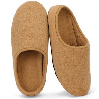 Mishansha Damen Warme Hausschuhe Koralle Samt Winter Pantoffeln Khaki Gr.37