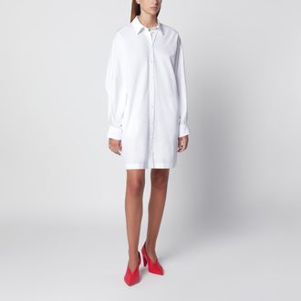 Loewe Kurzes Hemdblusenkleid aus wei&szlig;er Baumwolle