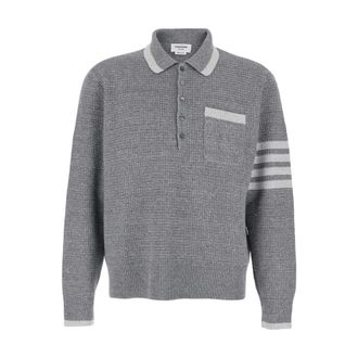 Thom Browne Polo Shirt mit 4-Bar-Detail - - Tops - Herren - Grau - M