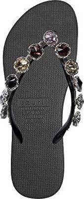 UZURII | Alegria - Zwart | Tongs pour femme | Sandales confortables et &eacute;l&eacute;gantes faites &agrave; la main | Pour int&eacute;rieur et ext&eacute;rieur 37/38