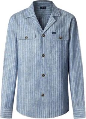 Fa&ccedil;onnable Chemise droite ray&eacute;e en lin