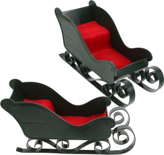 BESPORTBLE 2st&uuml;cke Schlittenfigur aus Plastik als Tischdekoration mit Weihnachtsmannschlitten und S&uuml;&szlig;igkeitenhalter Festliches Schlittenmodell f&uuml;r Schreibtisch o