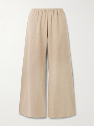 La Ligne Colby Hose Mit Weitem Bein Aus Baumwollflanell - Braun