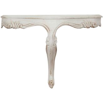 Biscottini International Biscottini - Etagère murale Shabby chic 43x32x21 cm Made in Italy Etagère murale en bois blanc Etagères murales fabriquées à la main