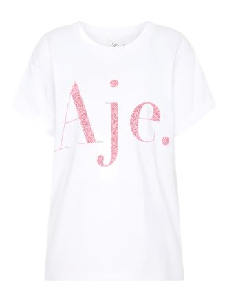 Aje t-shirt Foneness à perles - Blanc