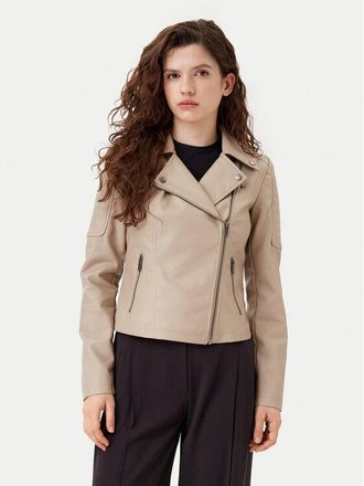 Noisy May Jacke aus Kunstleder Rebel 27000741 Beige Slim Fit