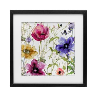 Stupell Industries Sasha Botanical Spring Garden Blooms Birke, gerahmter Druck unter Glas, Design von Sasha, 40,6 x 40,6 cm