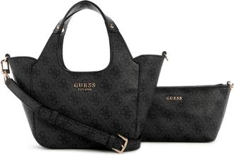 Guess Calista 2 in 1 Mini Tote Coal Logo